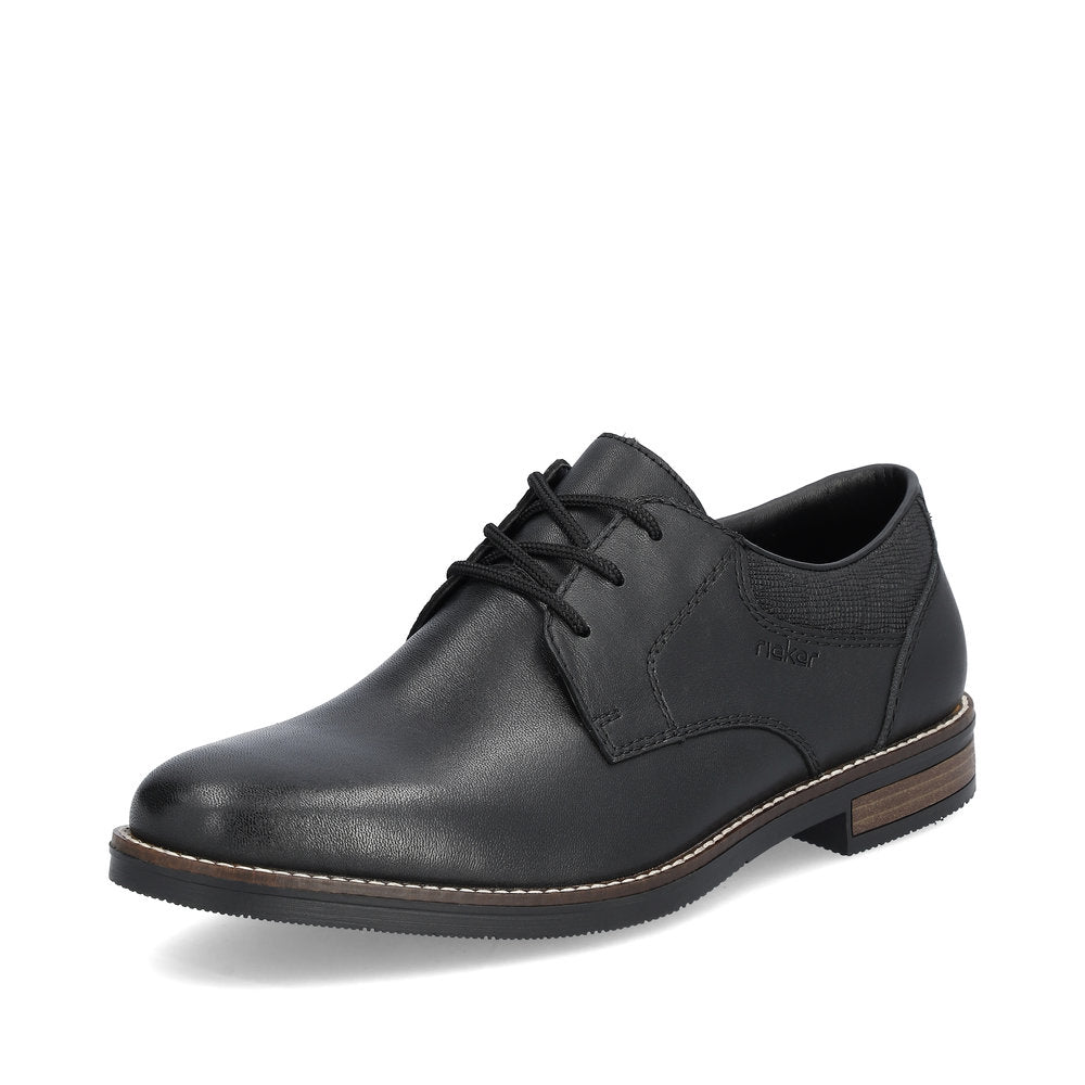 Neumann Mens Black Leather Dress Shoes | Rieker New Zealand